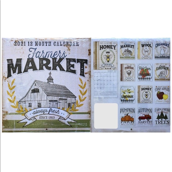 jot | Office | 22 12 Month Wall Calendar Farmers Market Farm | Poshmark